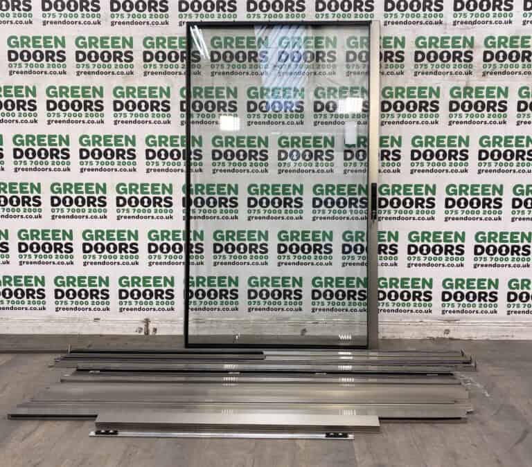 Silver Aluminium Back door | Green doors