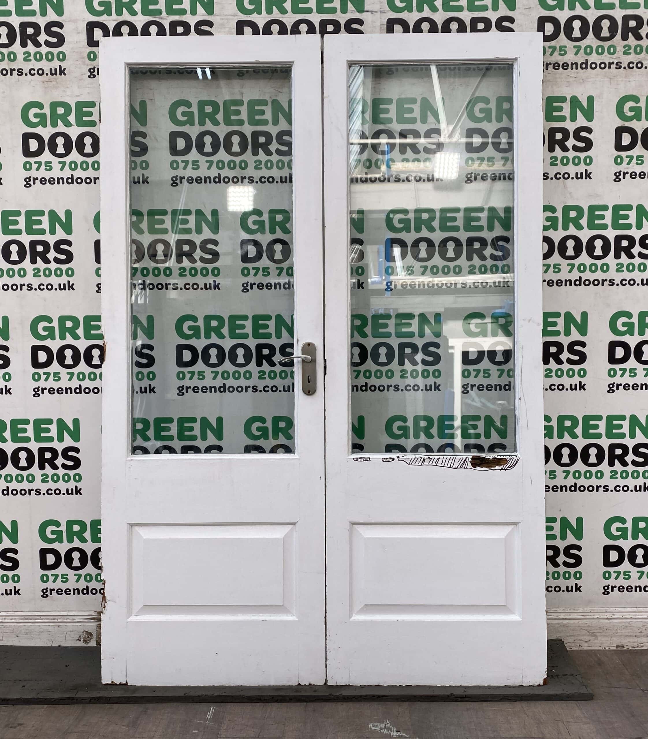 Hardwood French doors | Green doors