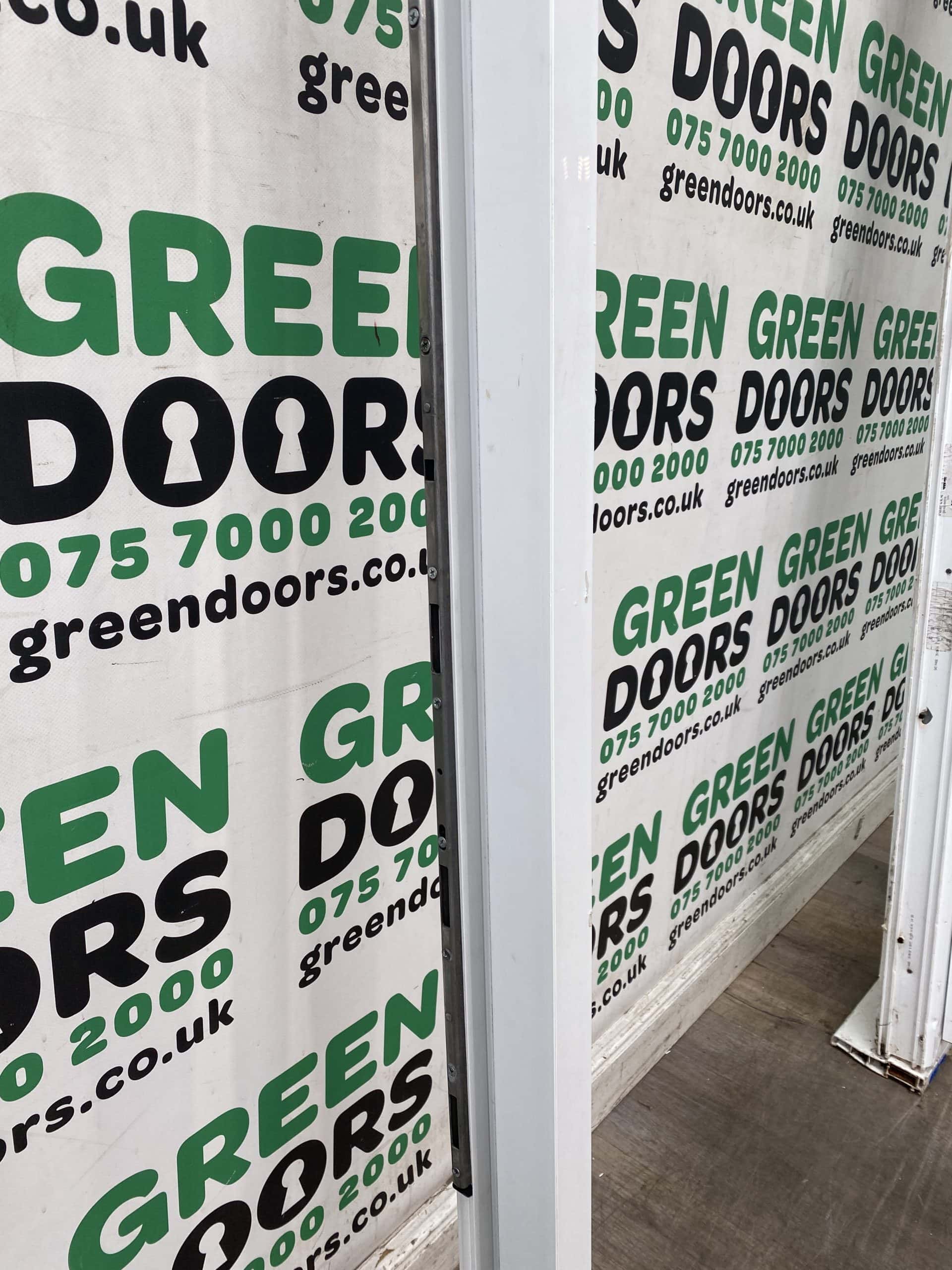 White uPVC Patio / Sliding doors | Green doors