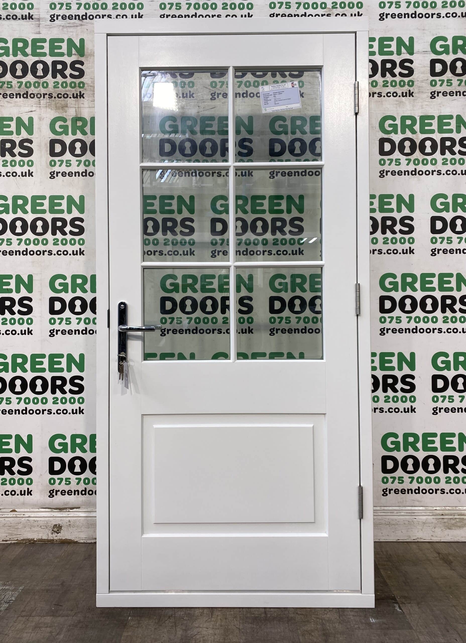 White Wooden Back door | Green doors