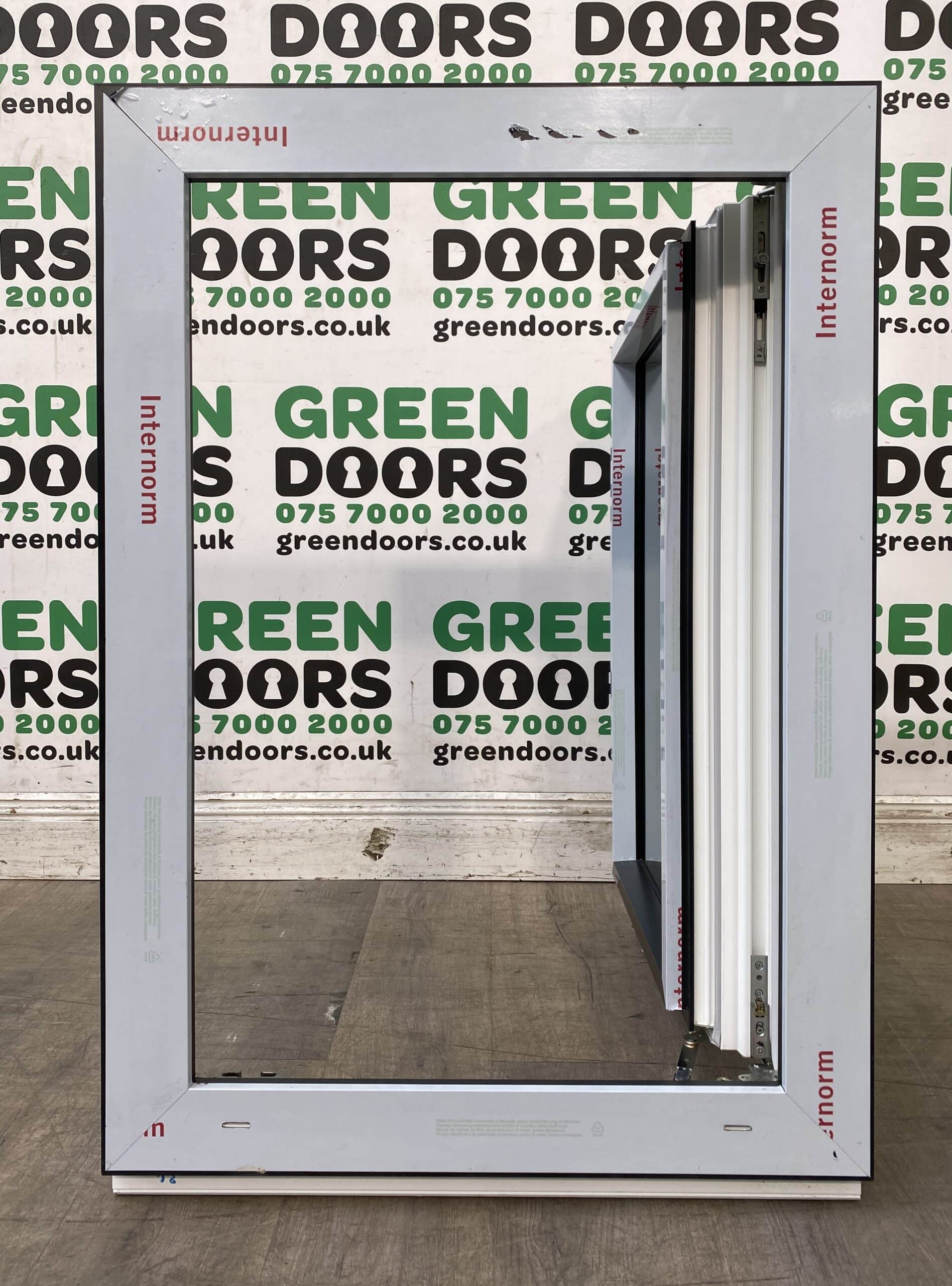 Grey Aluminium Tilt / Turn window | Green doors