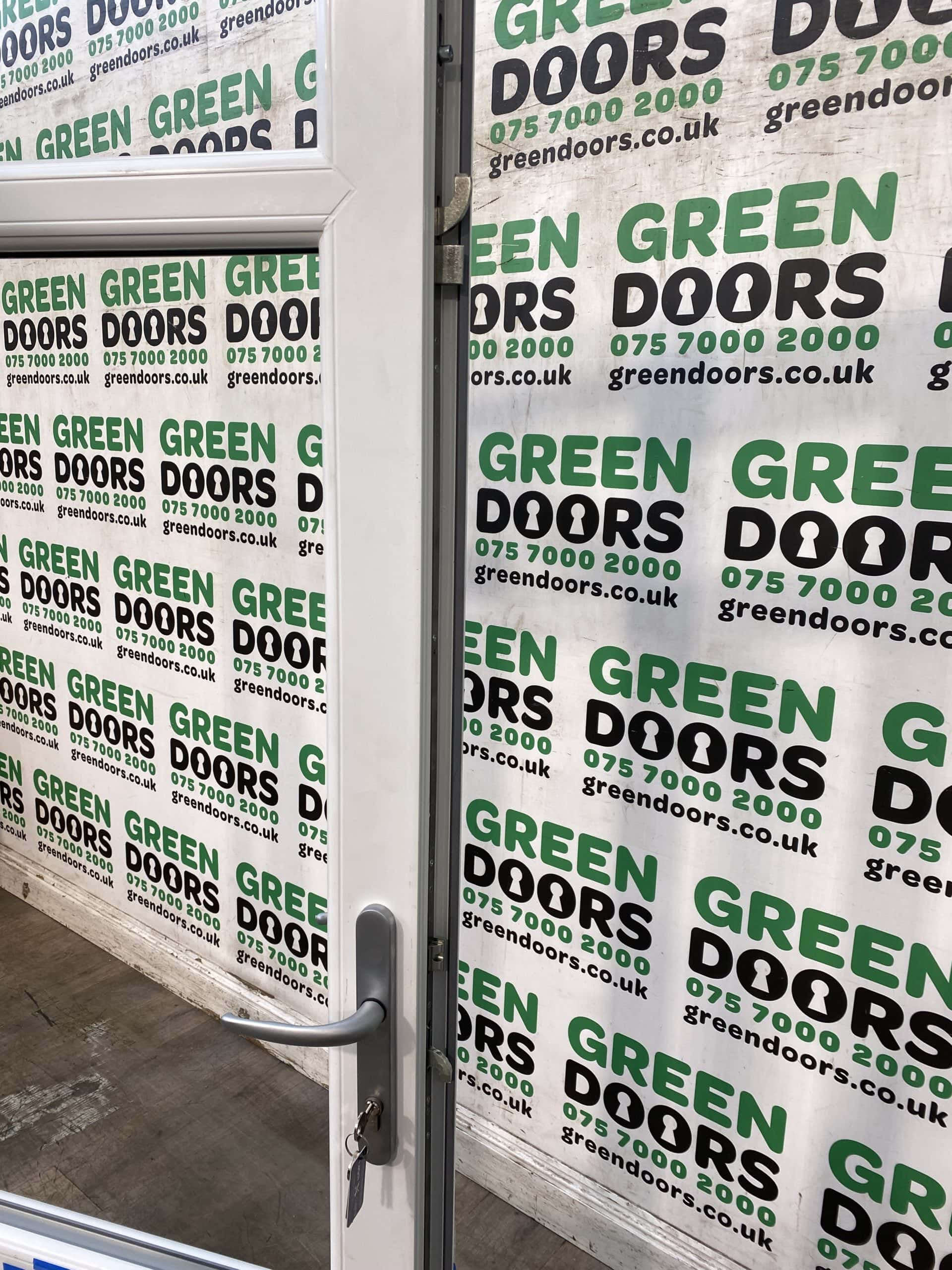 White uPVC Back door | Green doors
