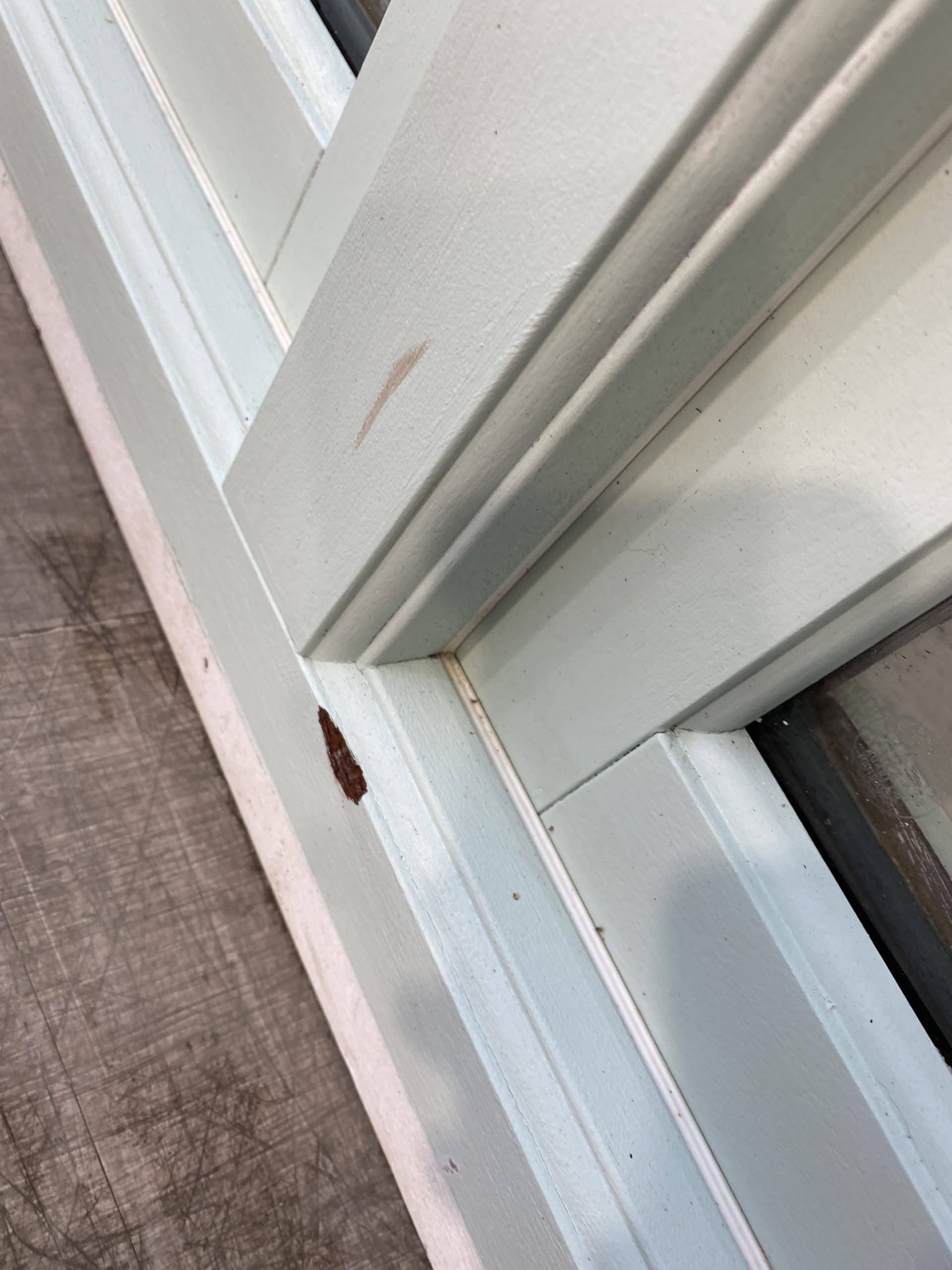 White Wooden Casement window | Green doors