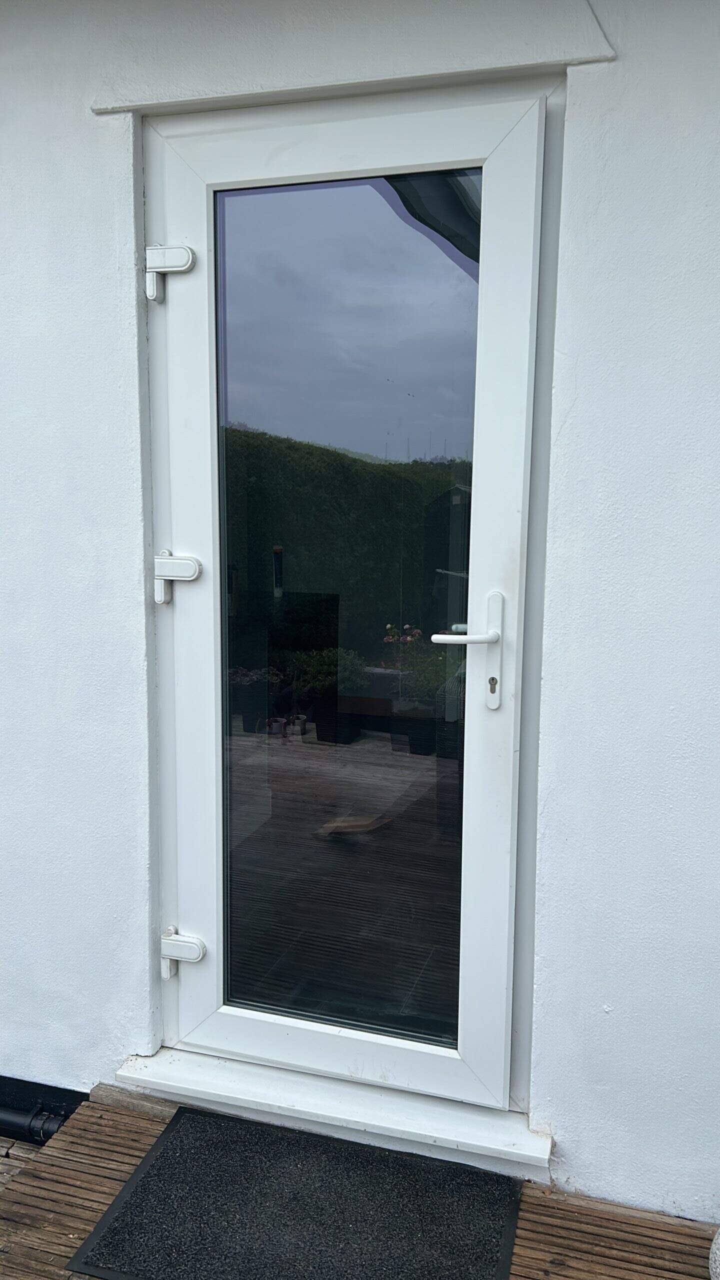 White uPVC Back door | Green doors