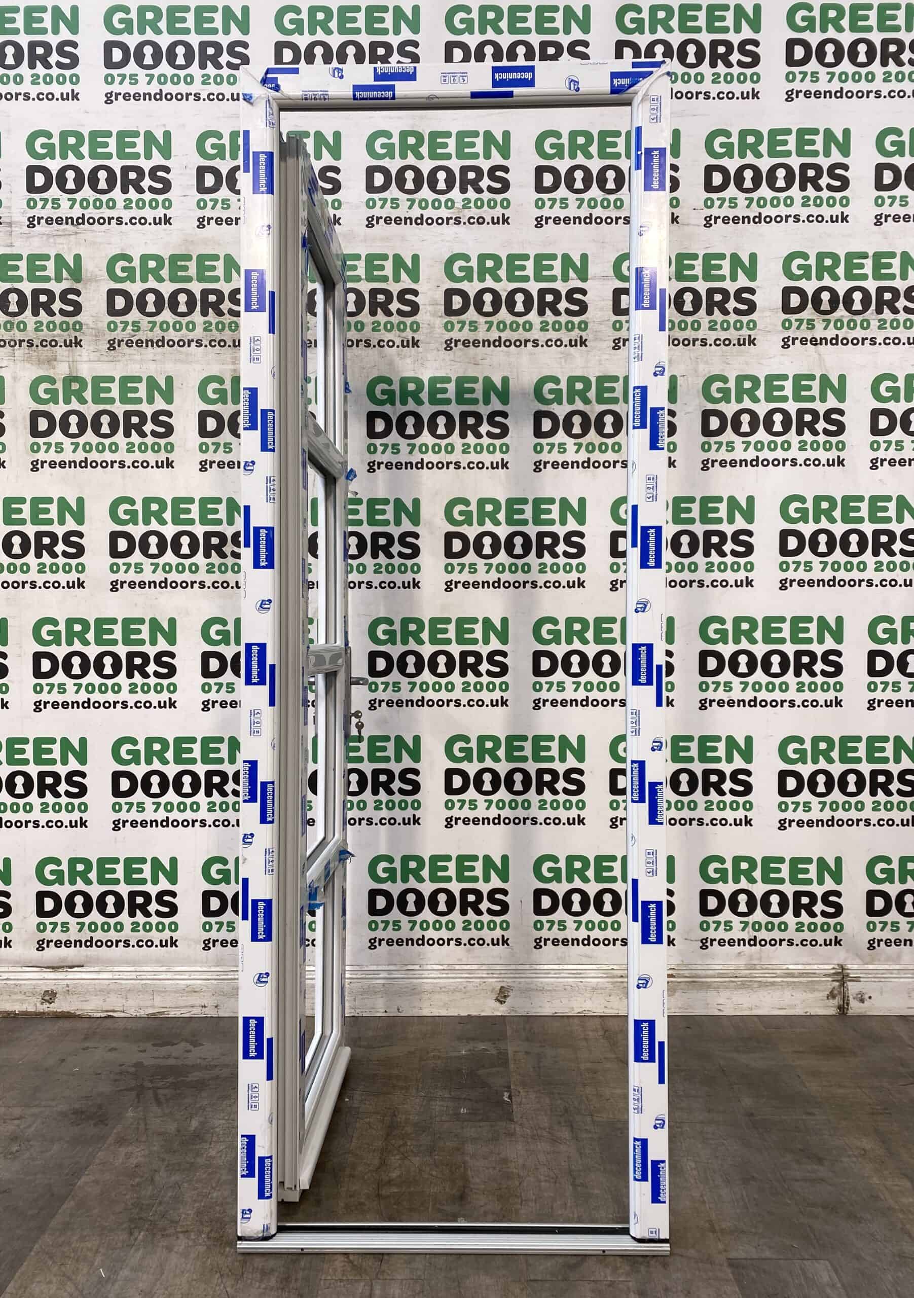 White uPVC Back door | Green doors